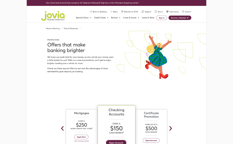 Jovia Financial CU - $150 Checking Bonus - Profitable Content