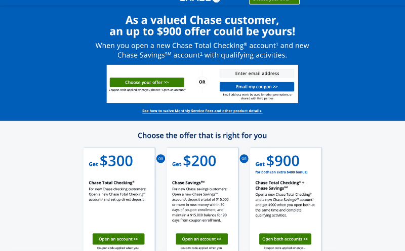 Chase - $900 Checking + Savings Bonus - Profitable Content
