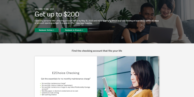 M&T Bank - $200 Checking Bonus - Profitable Content M&T Bank - $200 Checking Bonus - Profitable Content