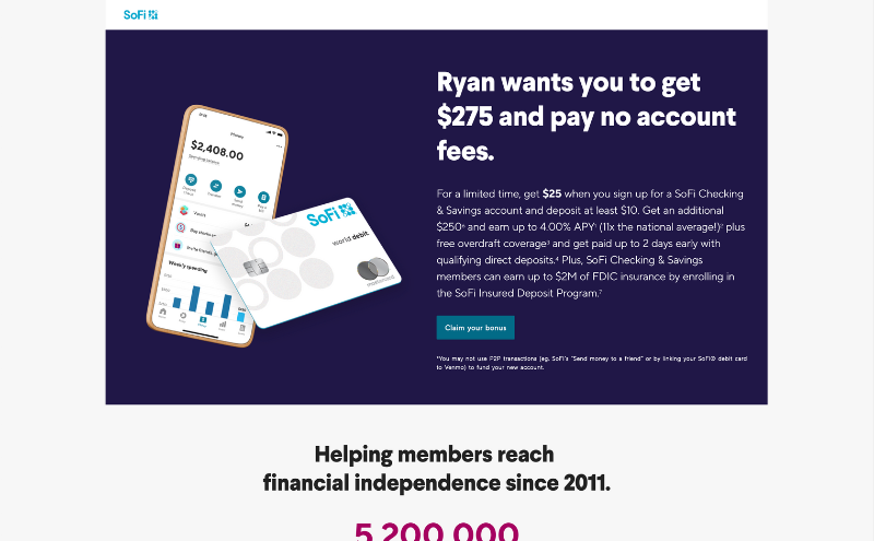 SoFi - $325 Checking + Savings Bonus - Profitable Content