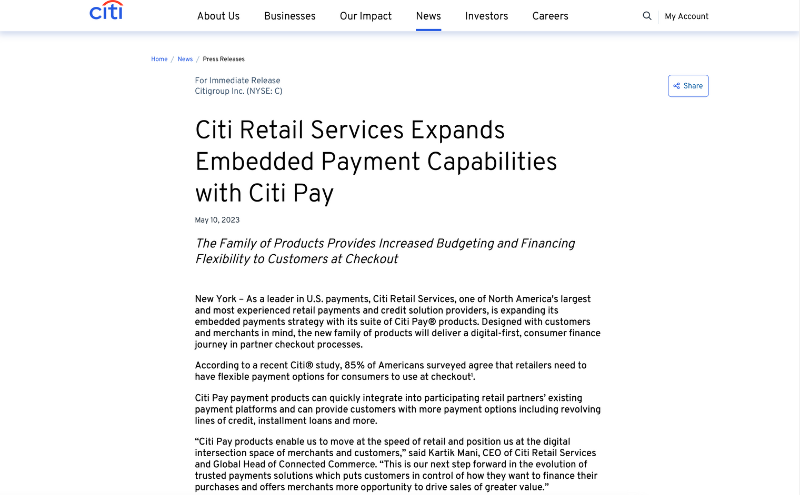 Citi Launches Citi Pay Credit - Profitable Content