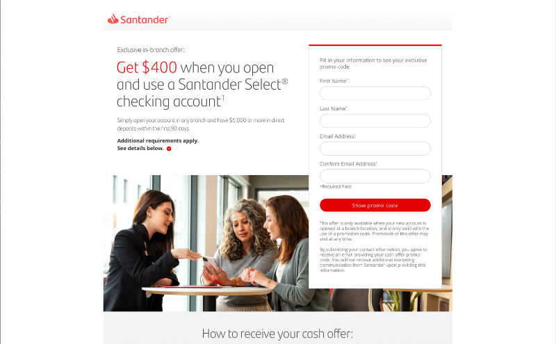 Santander Bank - $400 Checking Bonus - Profitable Content