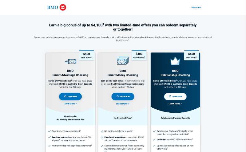 BMO Bank - $400 Checking Bonus - Profitable Content