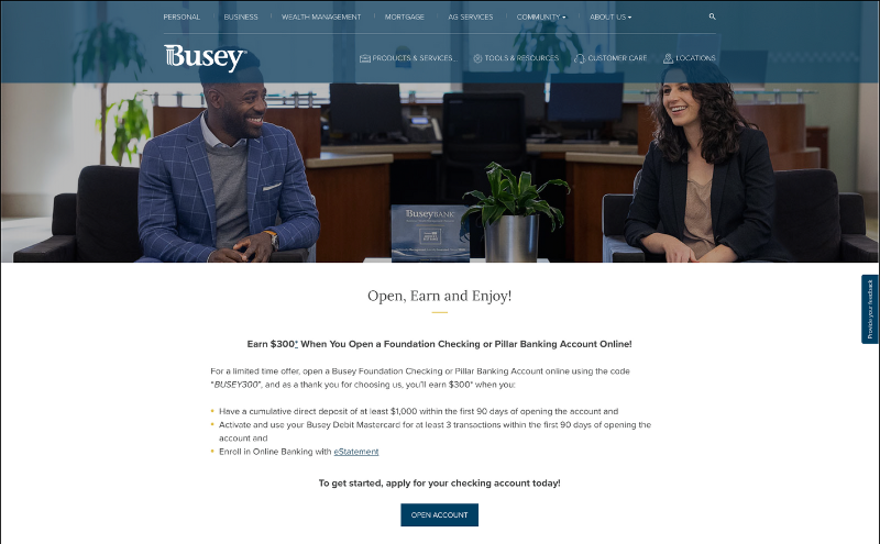 Busey Bank - $300 Checking Bonus - Profitable Content Busey Bank - $300 Checking Bonus - Profitable Content