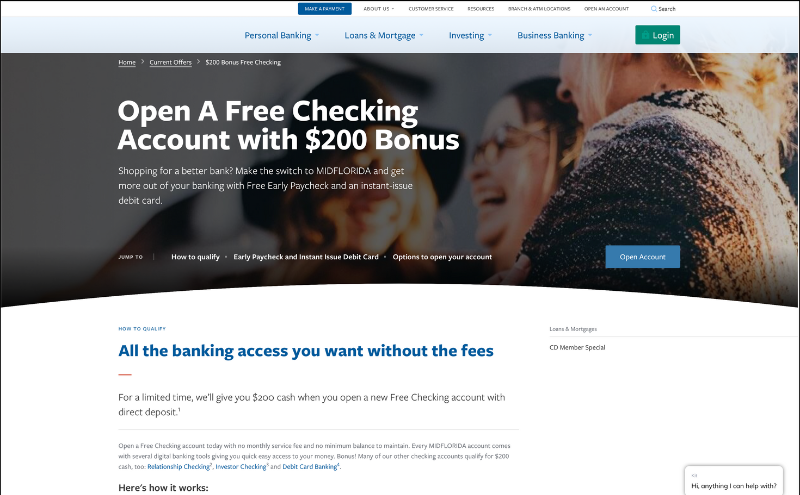 MidFlorida Credit Union - $400 Checking Bonus - Profitable Content