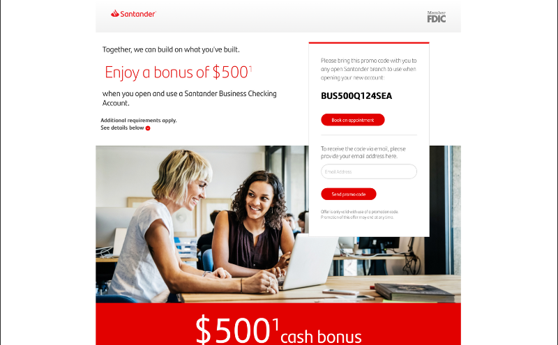 Santander Bank - $500 Business Checking Bonus - Profitable Content