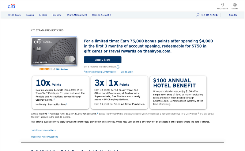 Citi Launches New Strata Premier Card - Profitable Content