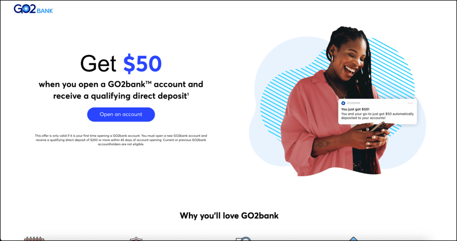 GO2 Bank - $50 Checking Bonus - Profitable Content