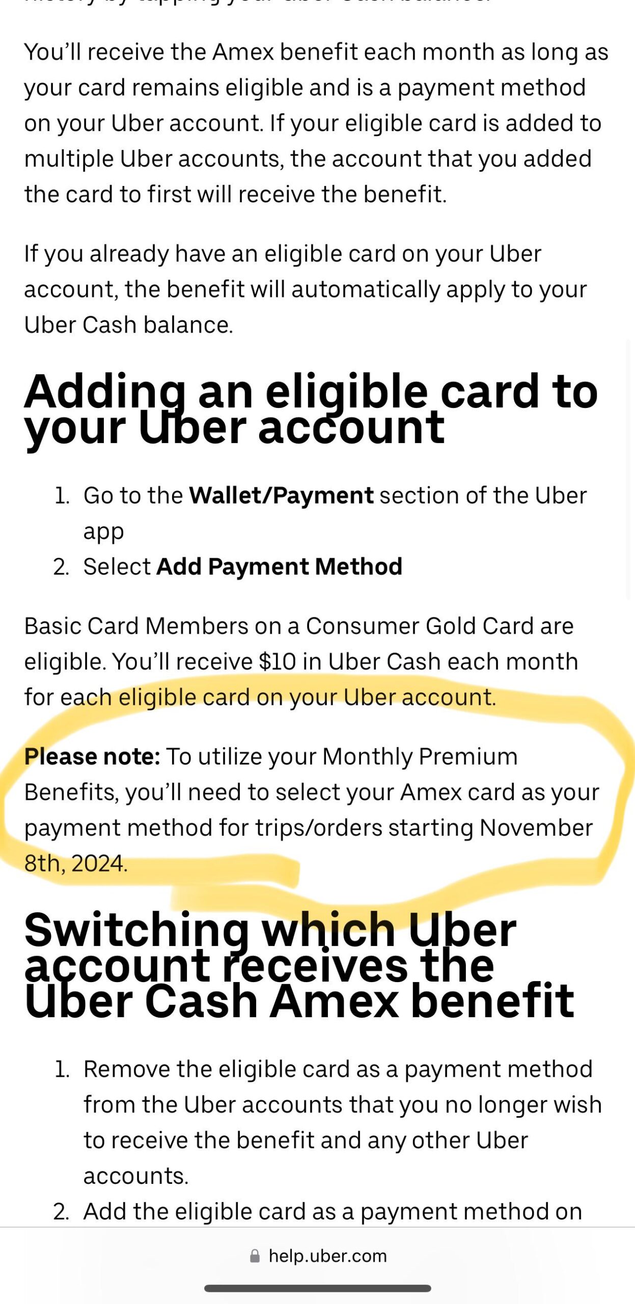 Amex Updates Uber Credit Terms - Profitable Content