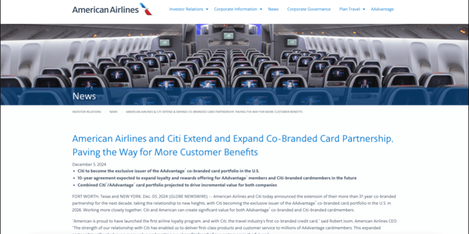 Citi Becomes Exclusive Issuer of American Airlines Cards - Profitable Content