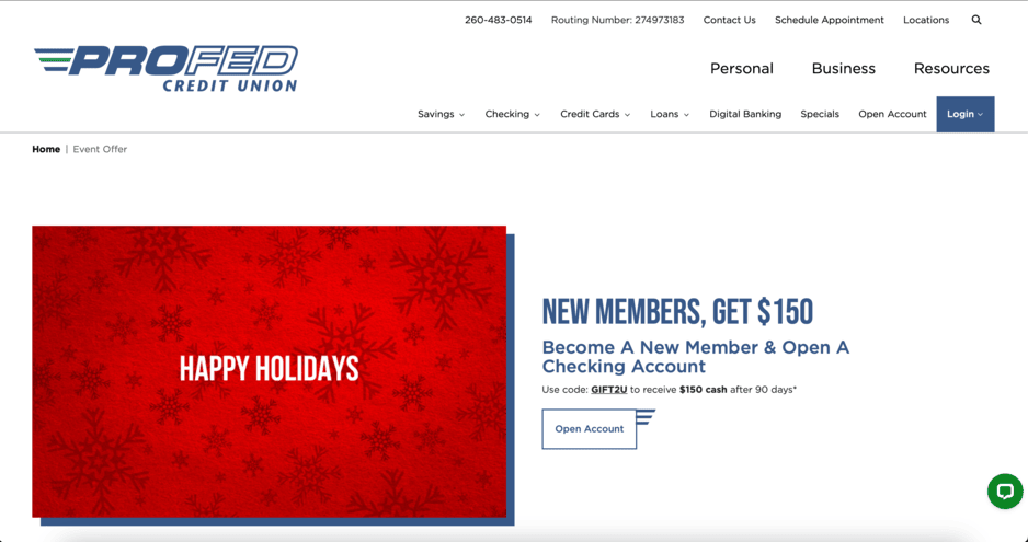 ProFed Credit Union - $150 Checking Bonus - Profitable Content