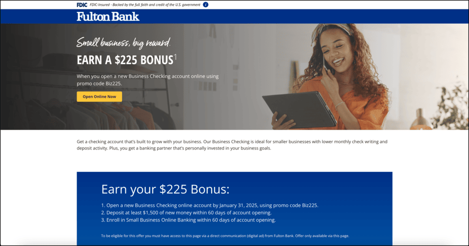 Fulton Bank - $225 Business Checking Bonus - Profitable Content