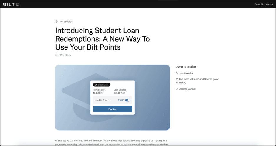 BILT Rewards Adds Redemptions For Student Loans - Profitable Content