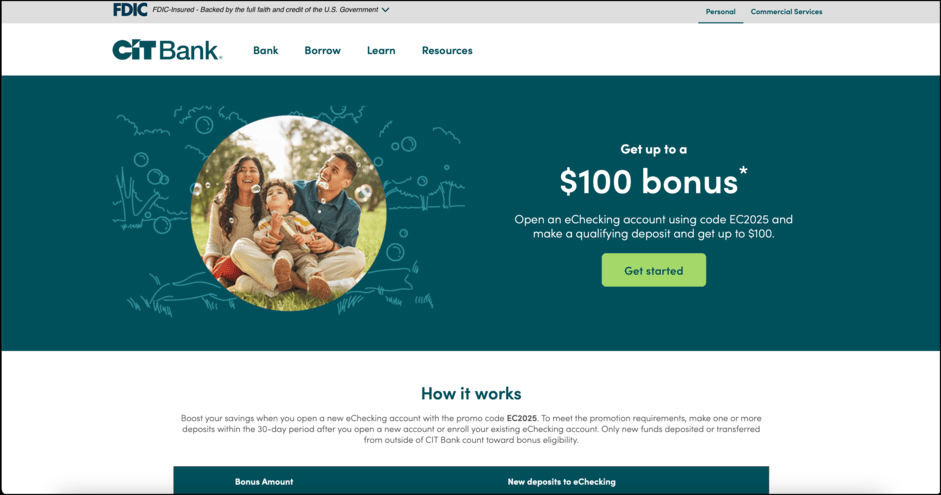 CIT Bank - $100 Checking Bonus - Profitable Content