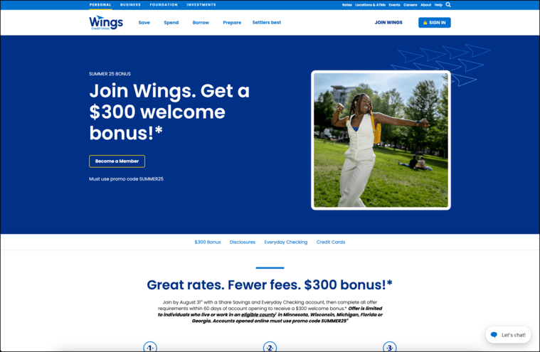 Wings Credit Union - $300 Checking Bonus - Profitable Content