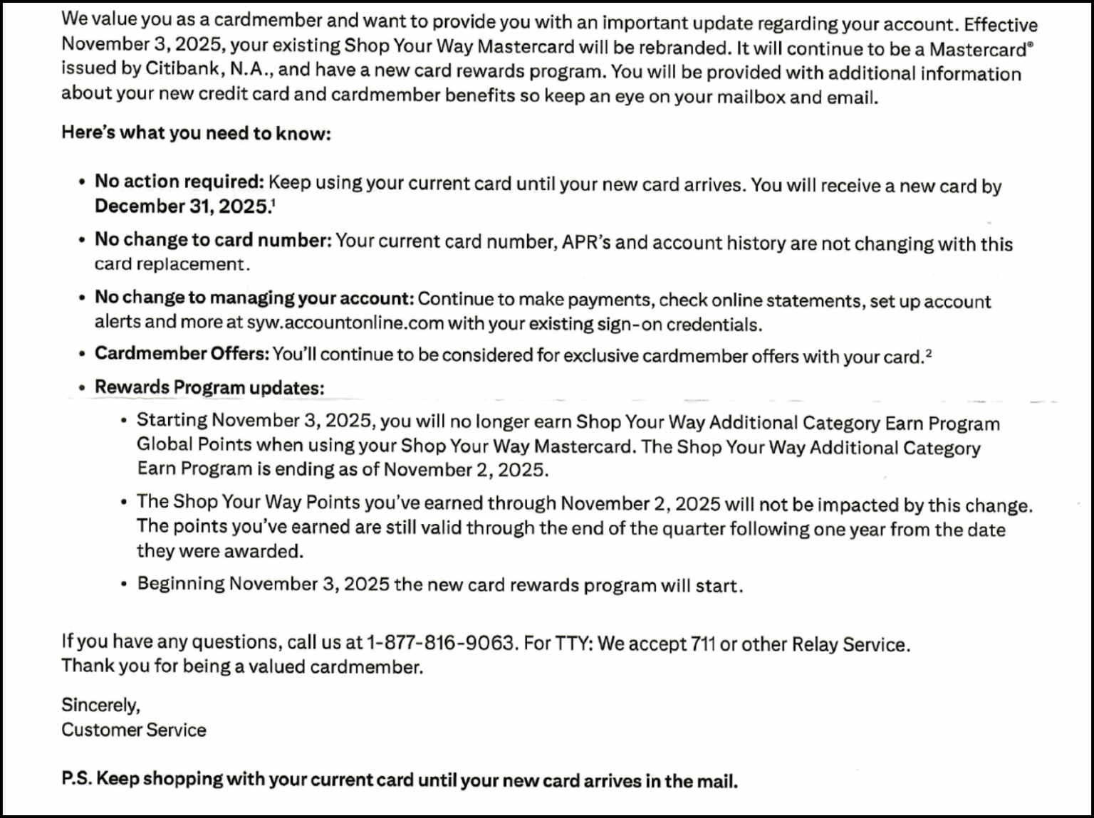 Citi Shop Your Way Converting to Citi Thank You Mastercard - Profitable ...