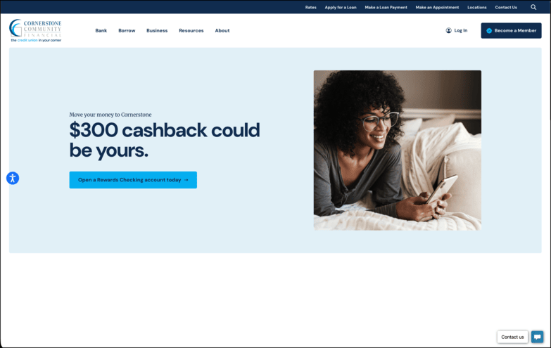 Cornerstone Community Financial Credit Union - $300 Checking Bonus ...